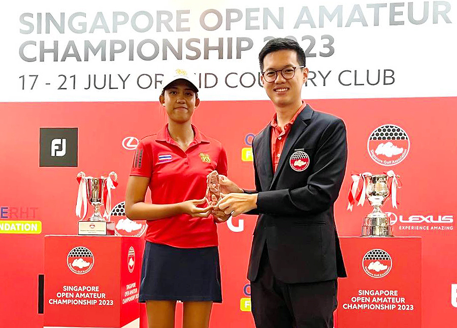นวพร แซงคว้าแชมป์กอล์ฟ สิงคโปร์ โอเพ่น อเมเจอร์ 2023 - Tonkit360